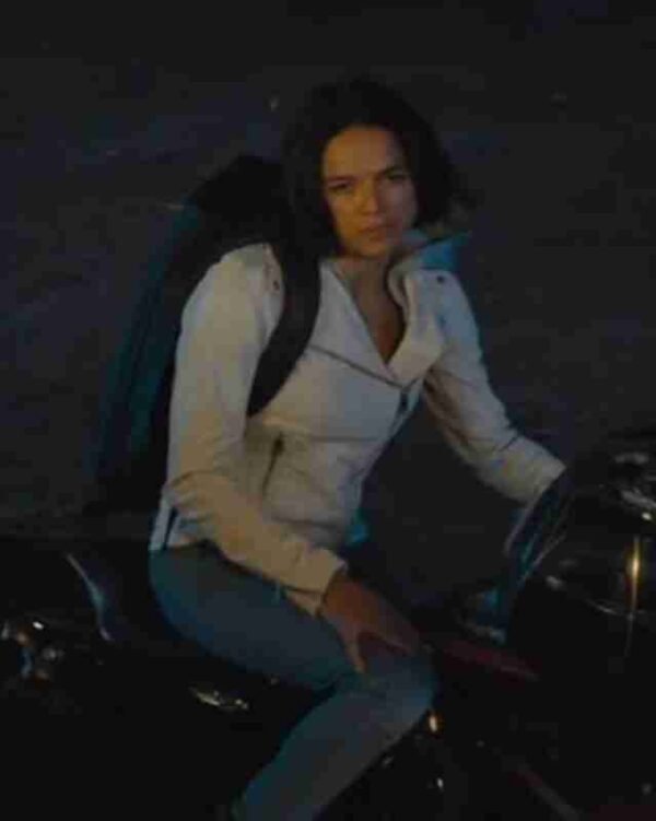 Fast and Furious 9 Letty Ortiz White Jacket - Black Leather Jacket Era