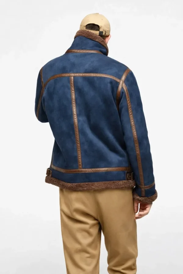 Dean Ambrose Blue Suede Shearling Jacket