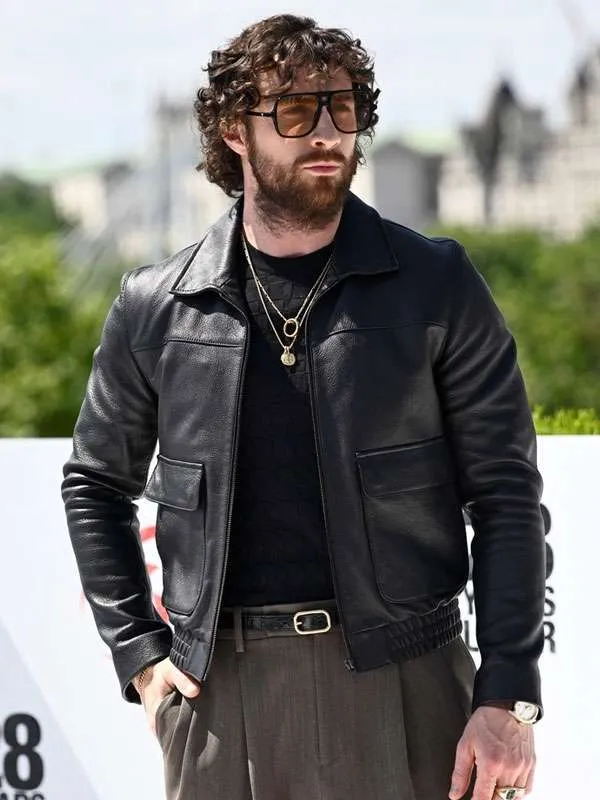 Aaron Taylor-Johnson 28 Years Later Black Leather Jacket